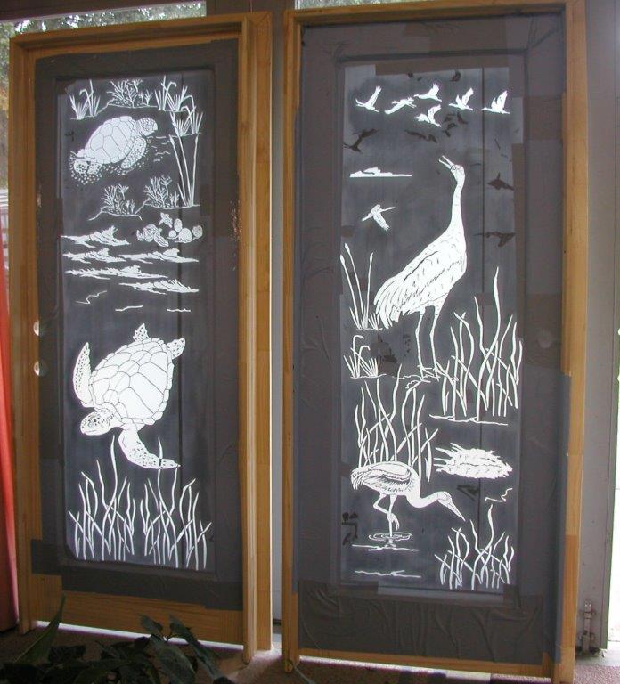 Sand Blasting, etched glass, sand blasted glass, carved glass, frosted ...